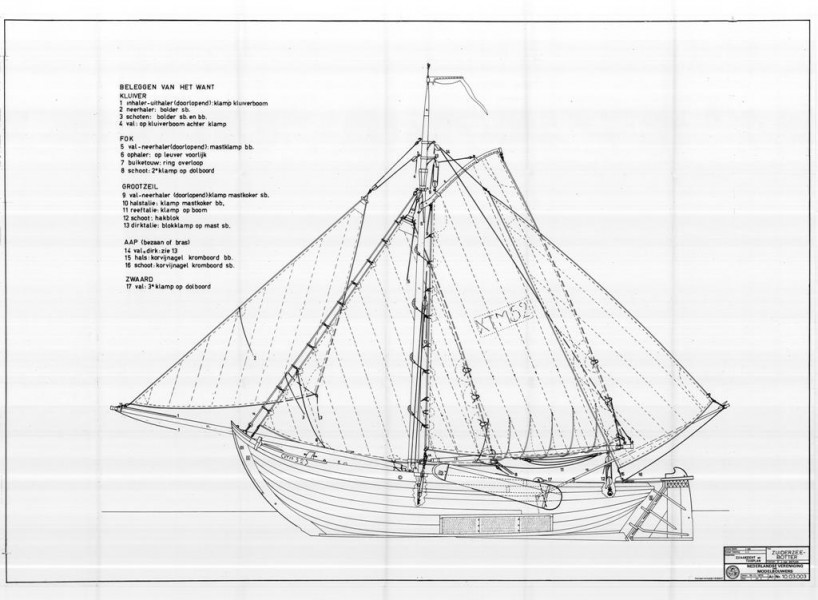 Bouwtekeningen Zuiderzee Botter 10.03.003